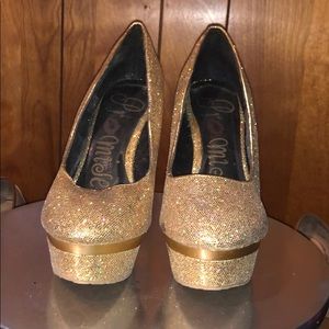 Promise | Shoes | Gold Platform Sequence Heels | Poshmark